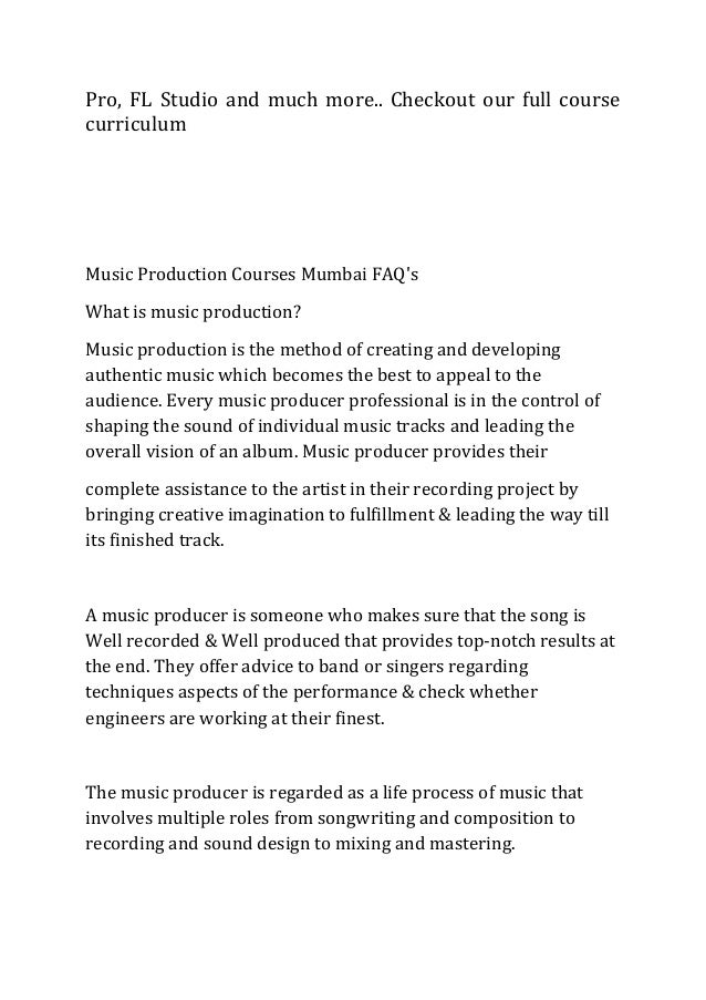 Music production courses in Mumbai | PDF