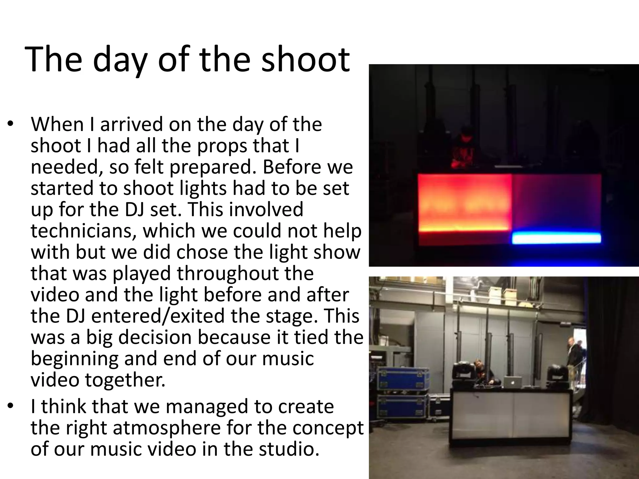 Music promo – write up of shoot day | PPT