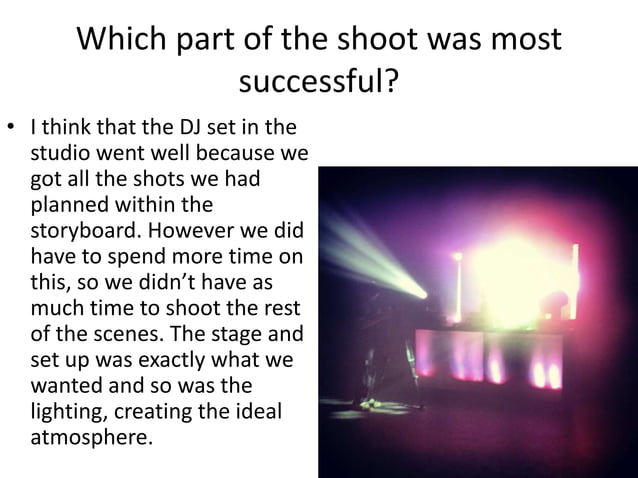 Music promo – write up of shoot day | PPT