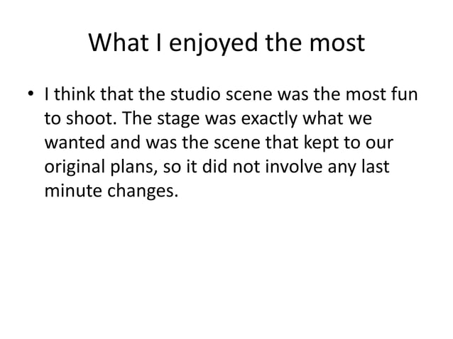 Music promo – write up of shoot day | PPT