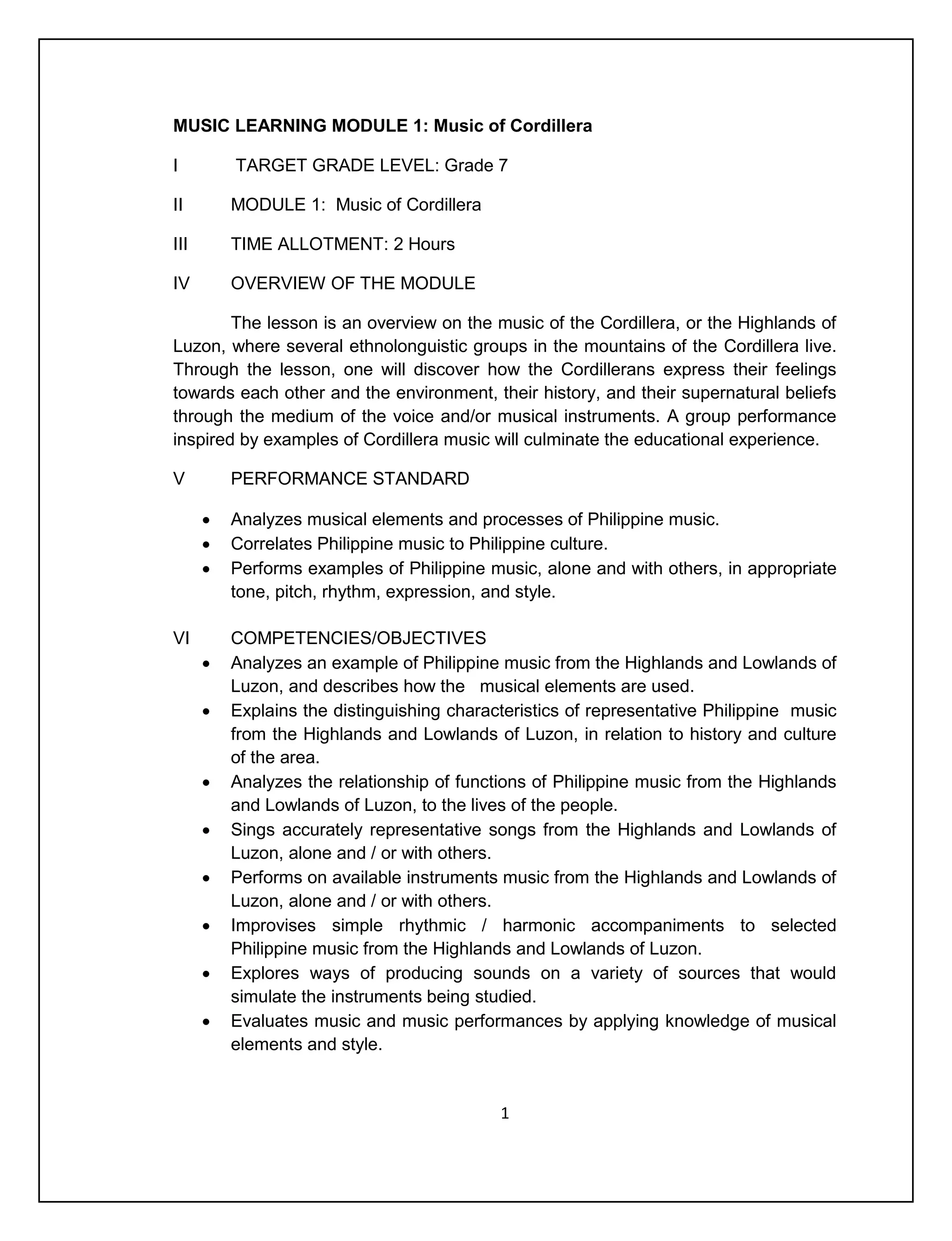 K TO 12 GRADE 7 LEARNING MODULE IN MUSIC (Q1-Q2) | PDF