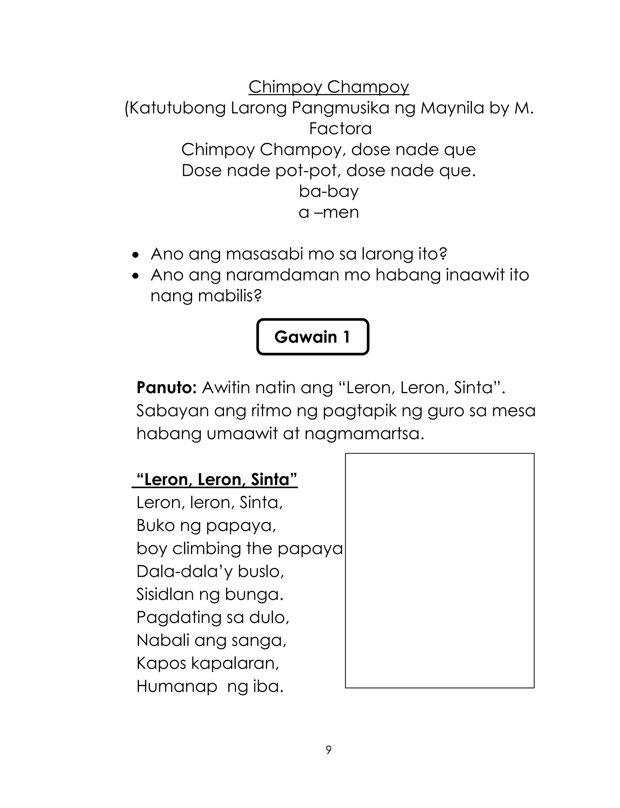 K TO 12 GRADE 1 LEARNING MATERIAL IN MUSIC (Q1-Q2) | PDF