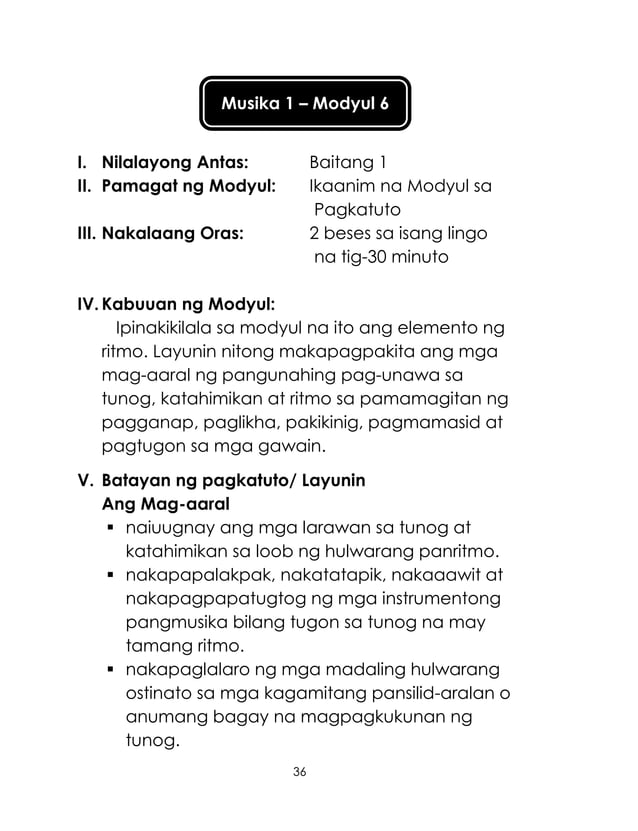 K TO 12 GRADE 1 LEARNING MATERIAL IN MUSIC (Q1-Q2) | PDF