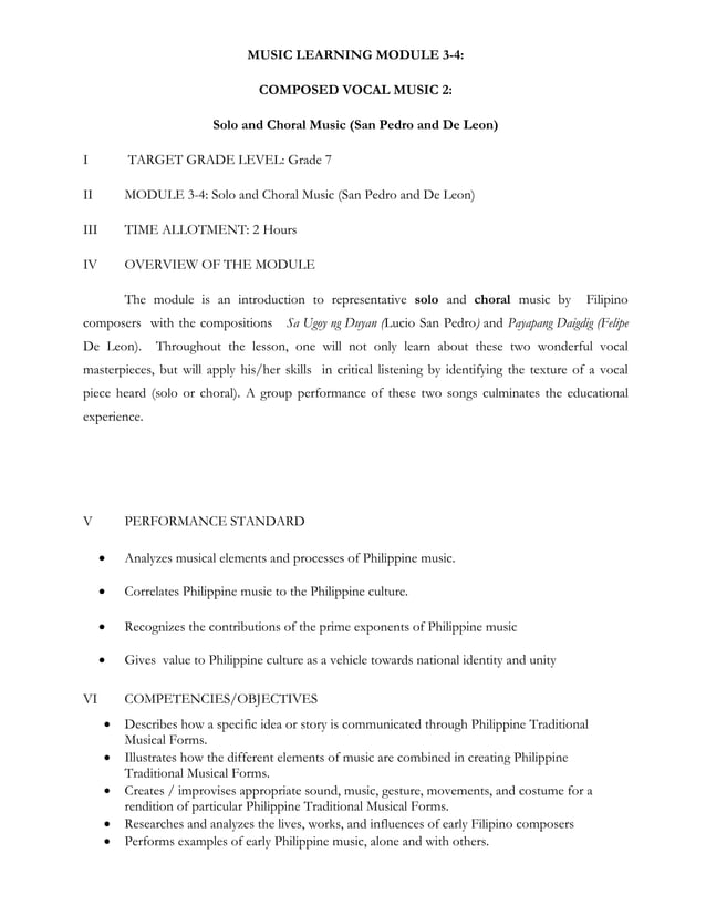 K TO 12 GRADE 7 LEARNING MODULE IN MUSIC (Q3-Q4)