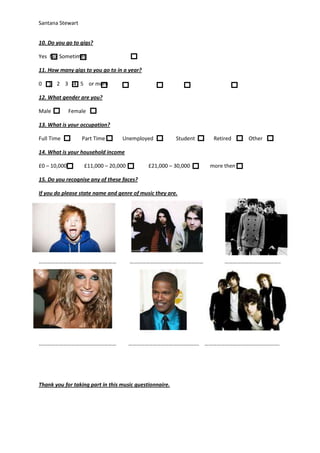 Music questionnaire | DOCX