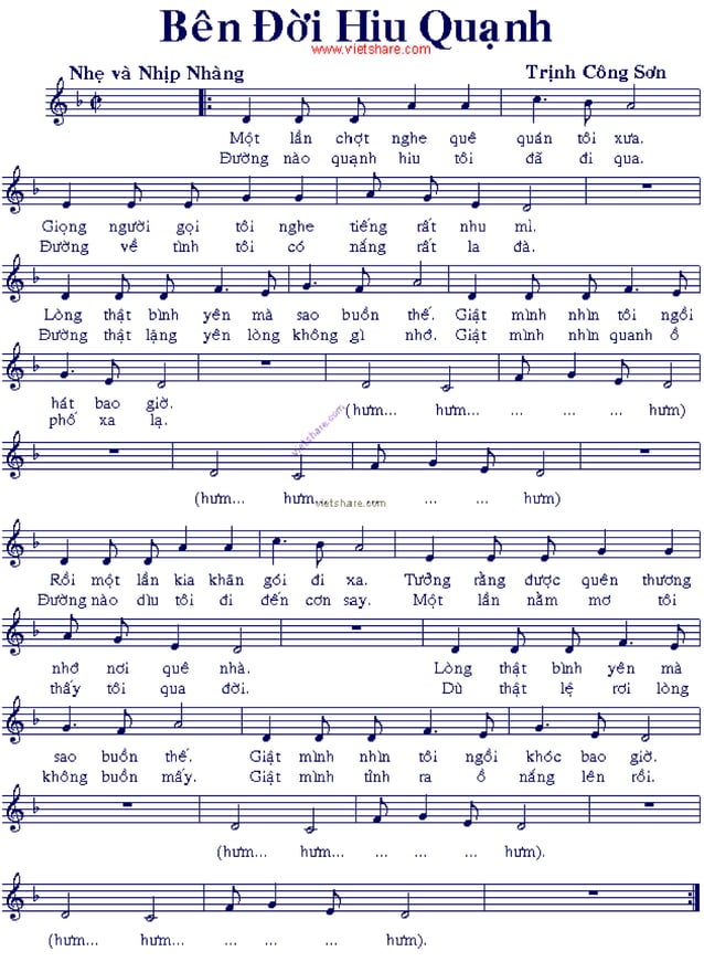 Music sheet of Trịnh Công Sơn | PDF