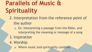 Music & spirituality | PPTX | Religious (Music and Audio) | Music