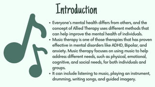 Music Therapy and its benefits in Mental Wellness | Solh Wellness | PDF