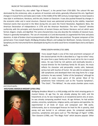 Music unit 2 grade 9 | DOCX | Classical Music | Music