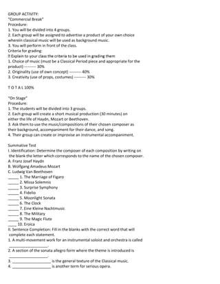 Music unit 2 grade 9 | DOCX