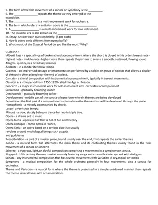 Music unit 2 grade 9 | DOCX | Classical Music | Music