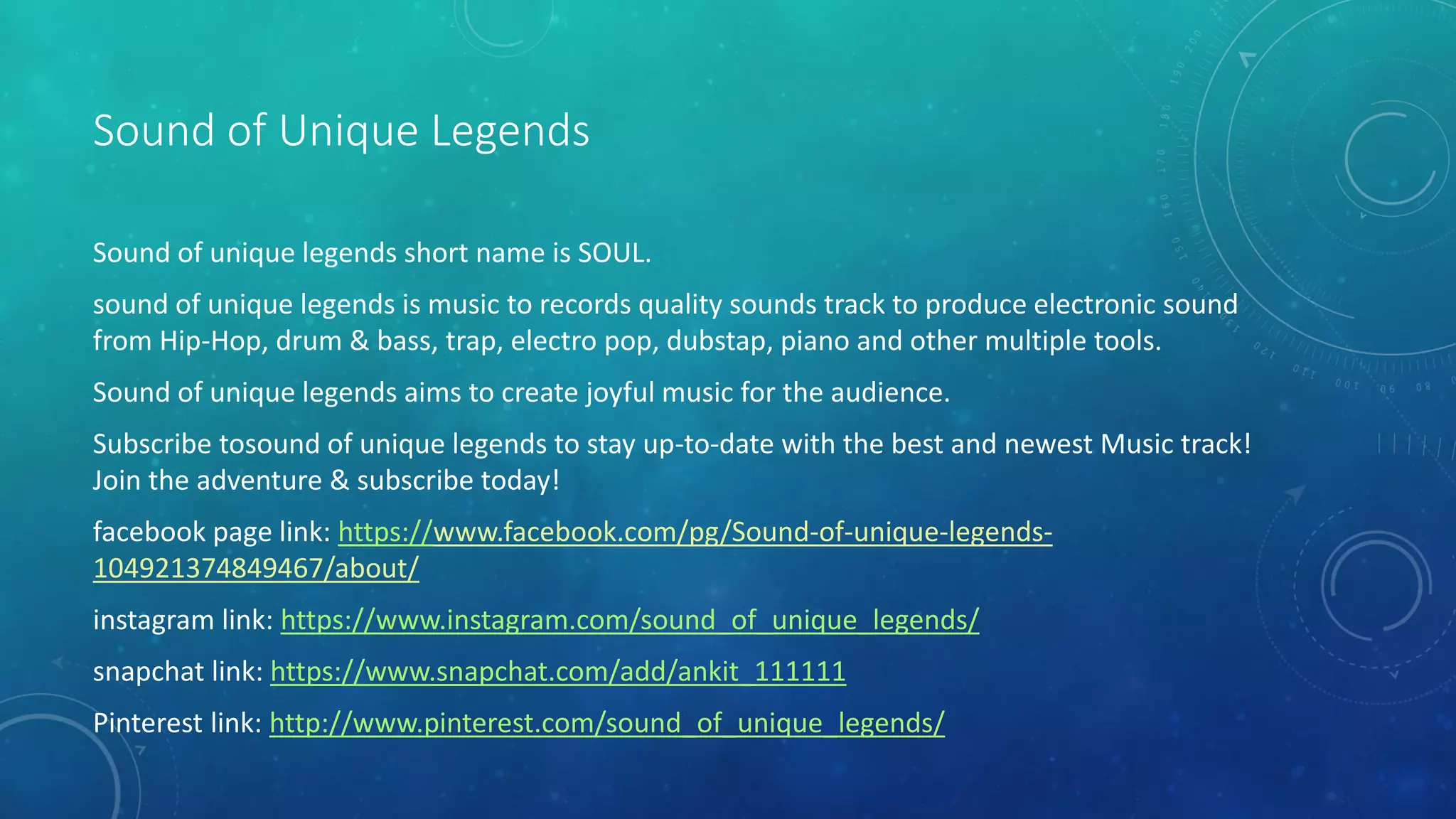Music venture: sound of unique legends | PPT