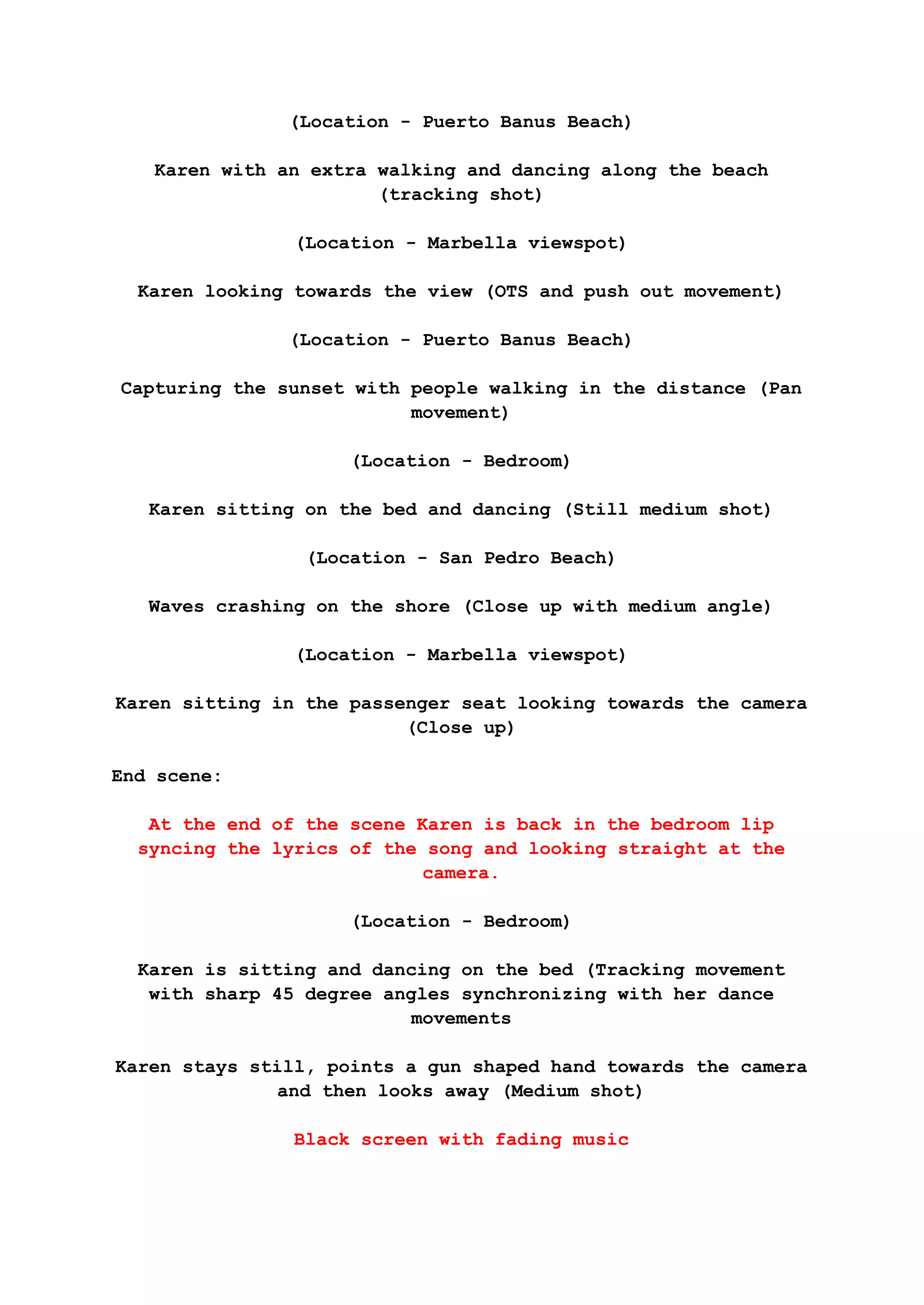 Music video - script | PDF