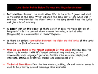 Music Video Analysis | PPT