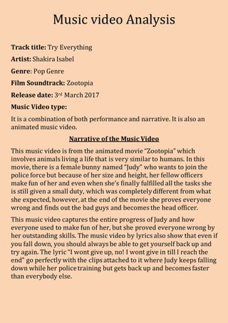 Music video analysis | PDF