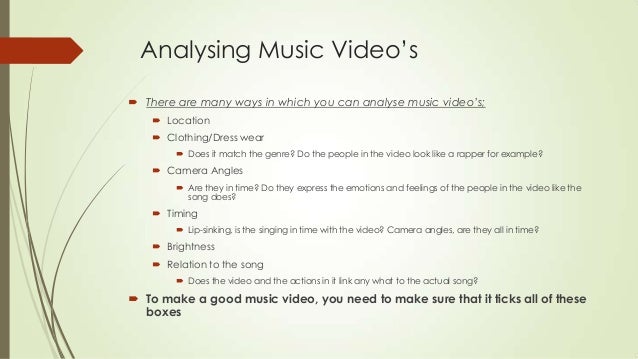 Music video analysis ppt