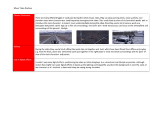 Music video analysis red chart (1) chase and staus alive | PPT