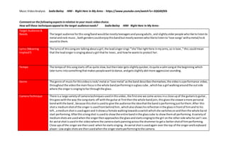 Music video analysis work sheet (3) | PPT
