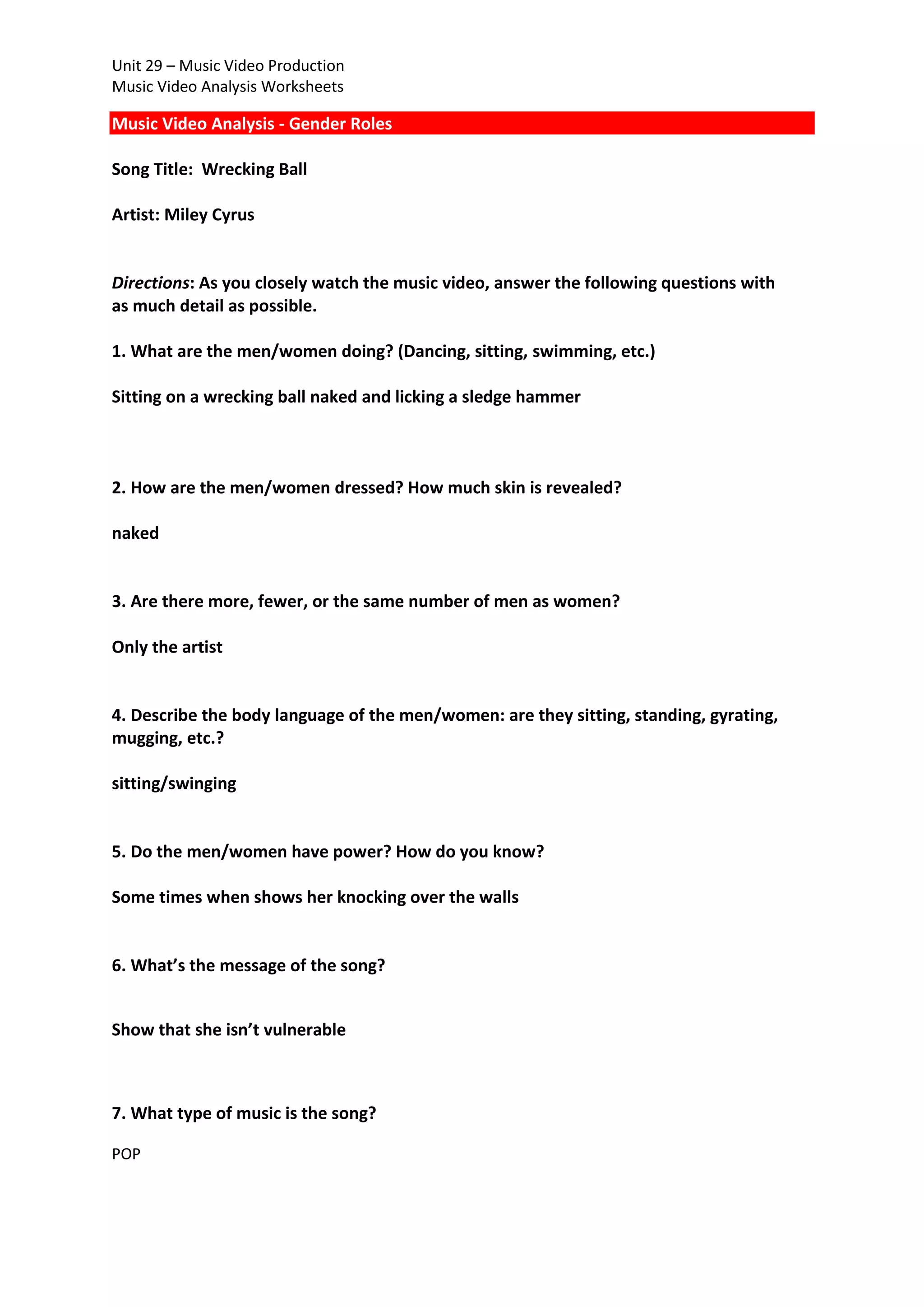 Music video analysis_worksheets_ms_word_version | PDF