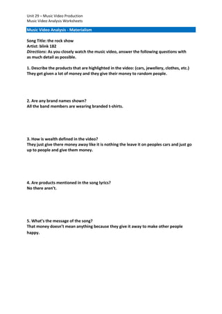 Music video analysis_worksheets_ms_word_version | PDF
