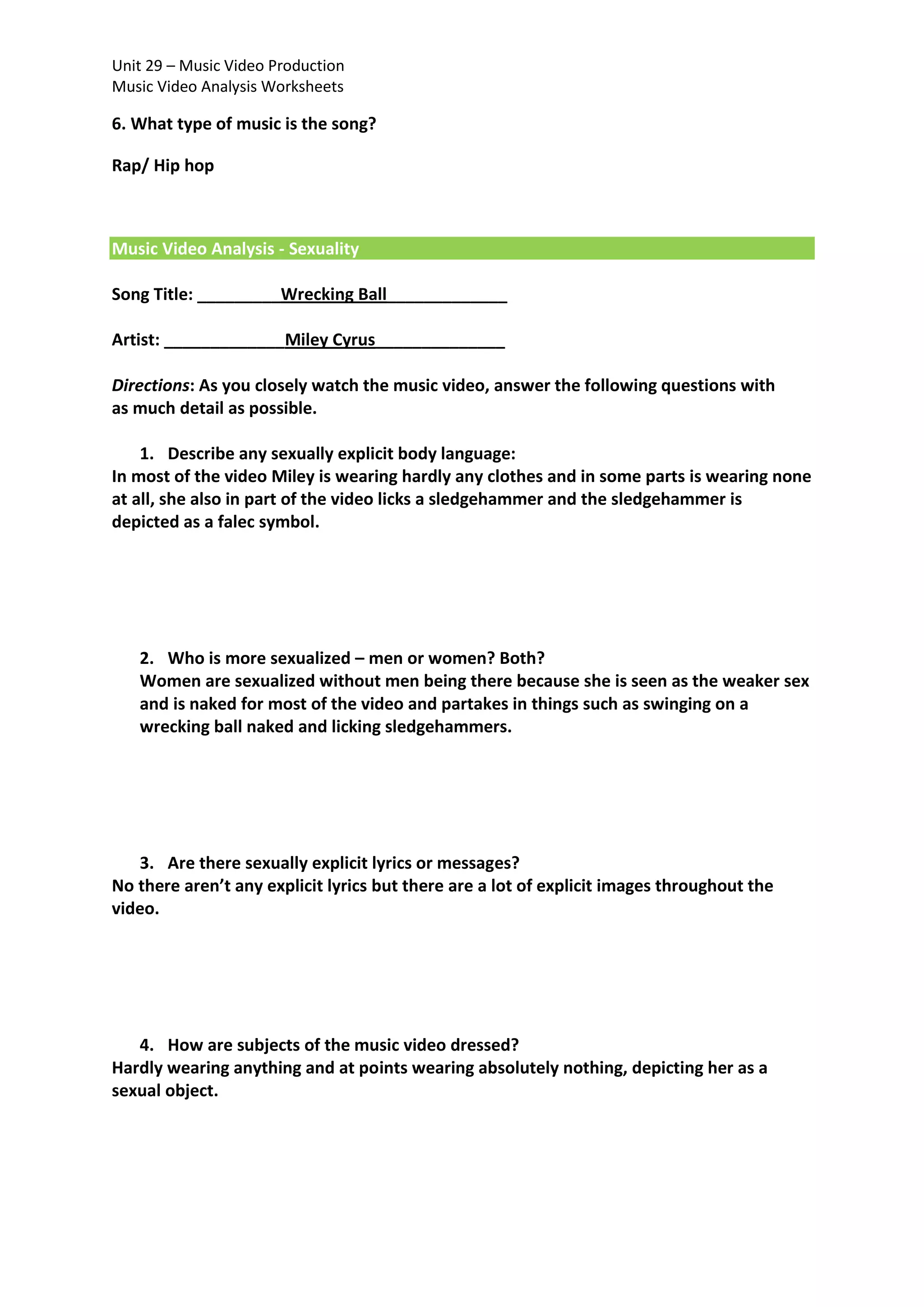 Music video analysis_worksheets_ms_word_version | PDF