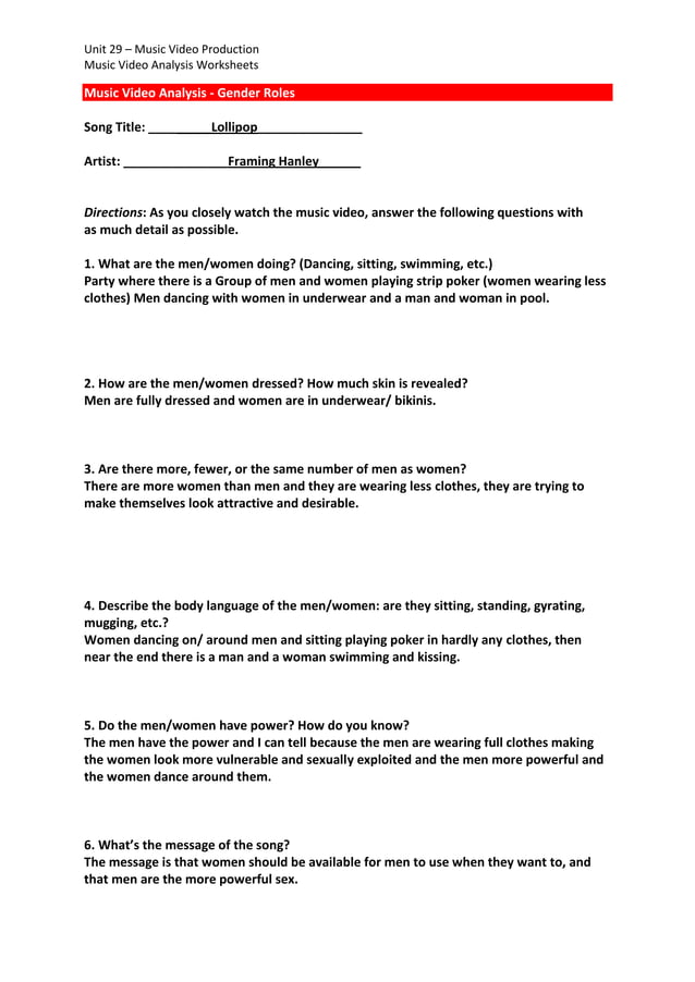 Music video analysis_worksheets_ms_word_version | PDF
