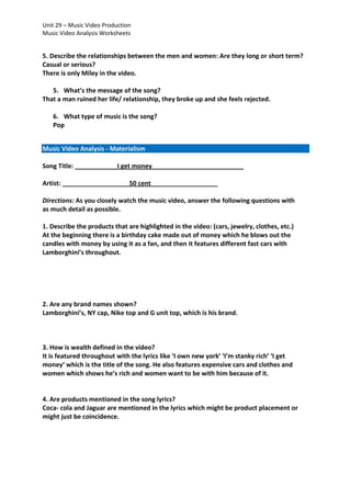 Music video analysis_worksheets_ms_word_version | PDF