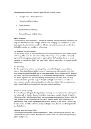 Music video andrew goodwin | DOC