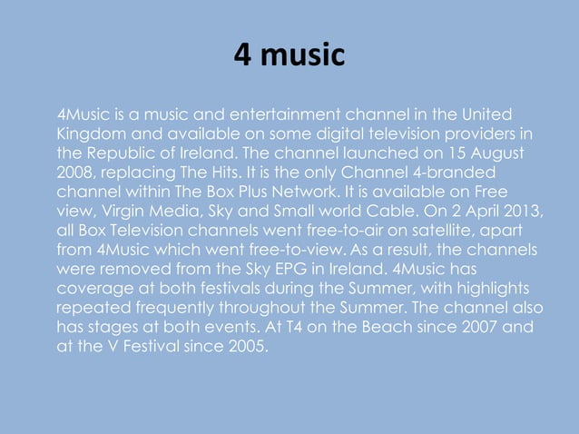 Music video channels | PPT