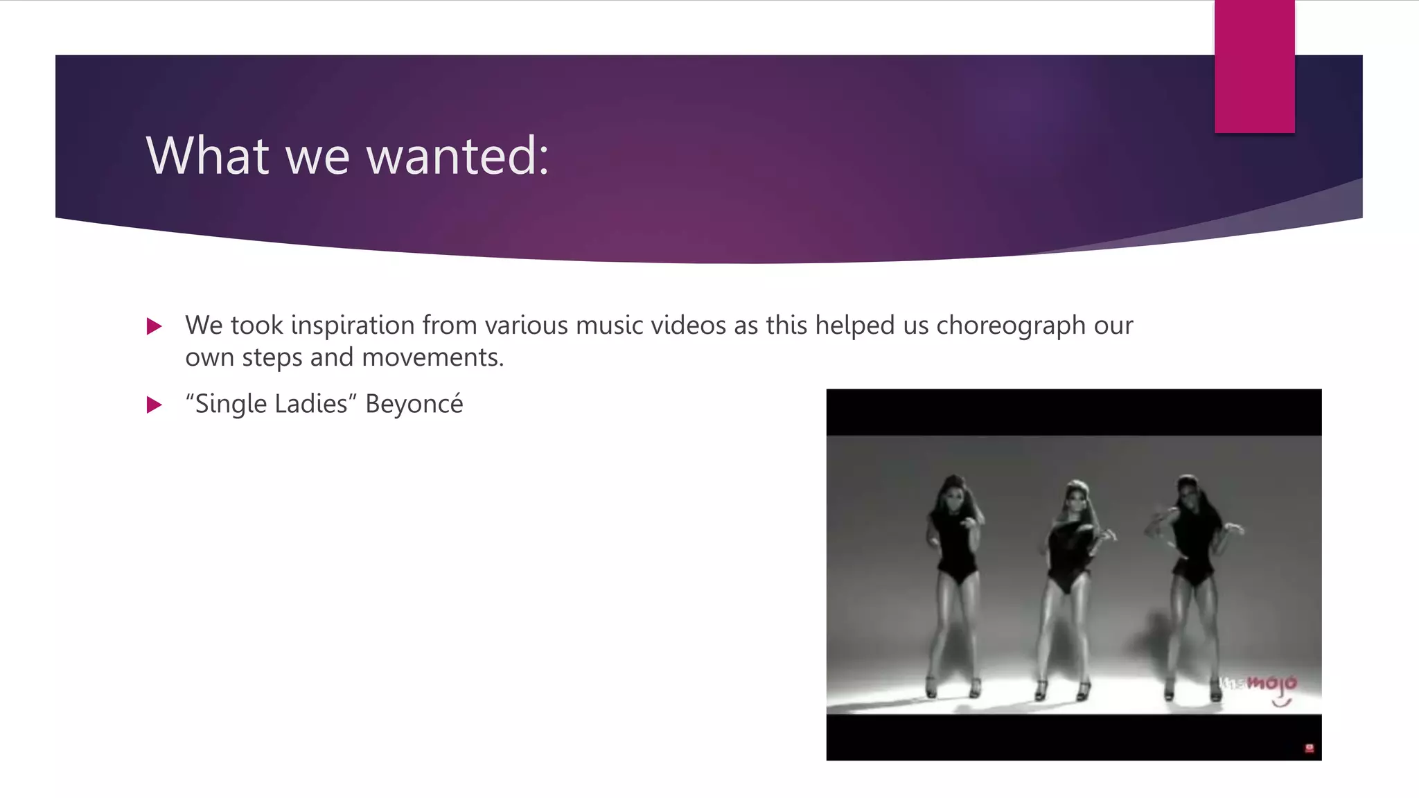 Music video choreography | PPT
