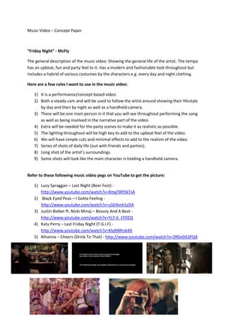 Music video concept | DOCX