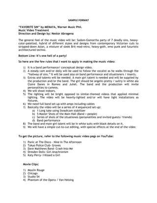 Music Video Concept Paper | DOC