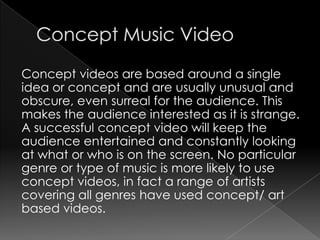 Music Video Concepts - Dana Summerfield | PPTX