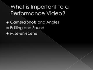 Music Video Concepts - Dana Summerfield | PPTX