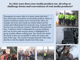 Music video evaluation | PPTX | Video Production | Content Production