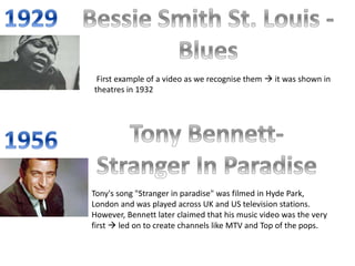 Music video history | PPTX | History | Genres