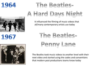 Music video history | PPTX | History | Genres