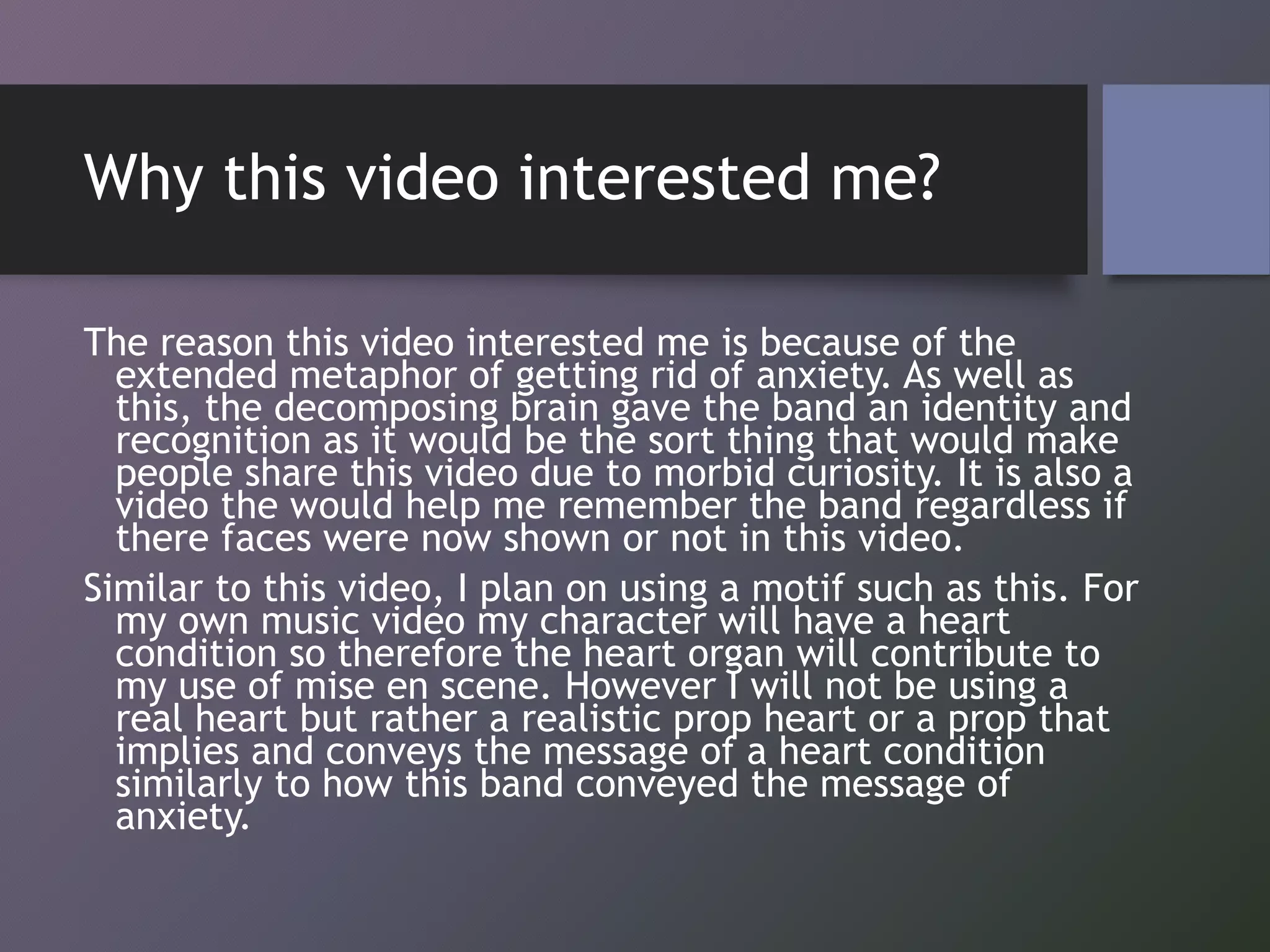 Music video inspiration – ‘nerve ending’ | PPT