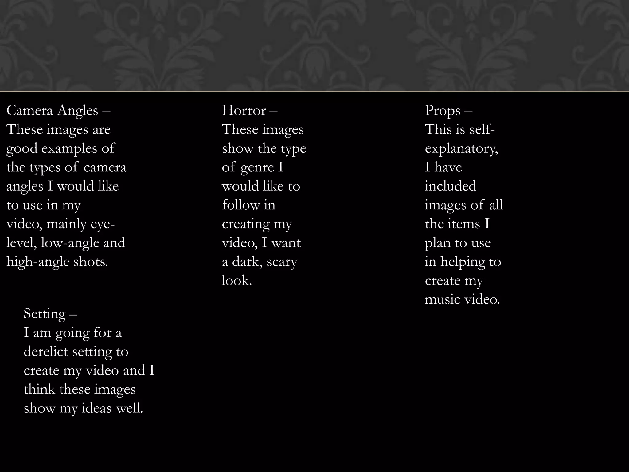 Music video mood board | PPTX