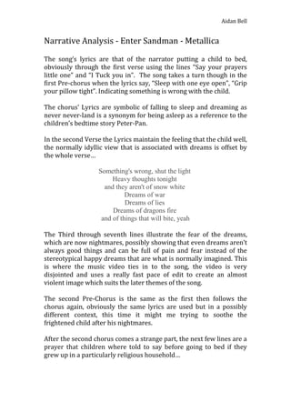 Music video narrative analysis | PDF