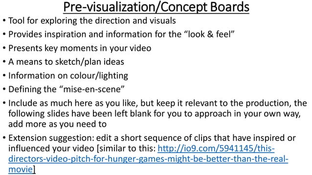 Music video planning | PPT