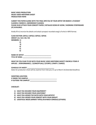 Music video prod paper | PDF