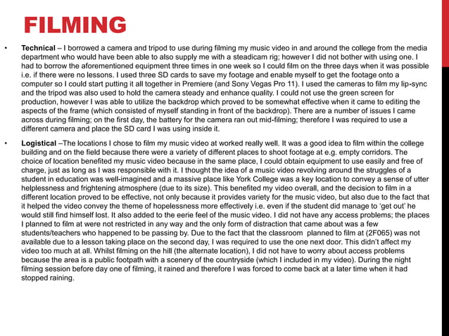 Music video production log template rh | PPT