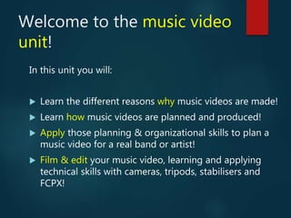 Music video - the purpose of music videos | PPTX