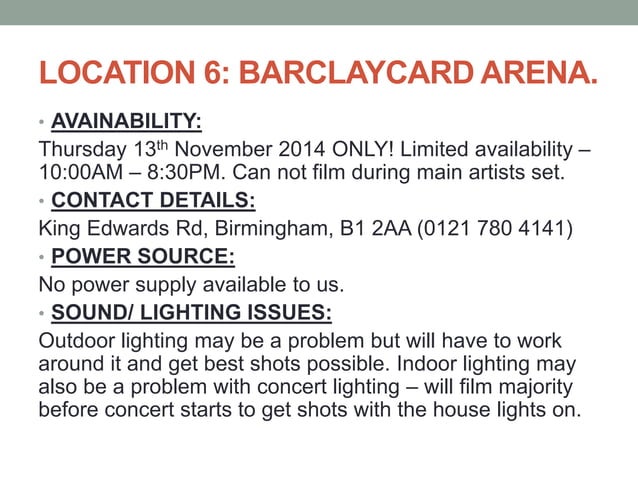 Music video recce forms | PPT