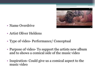 Assignment 1: Researching Music Videos | PPTX | Video Production ...