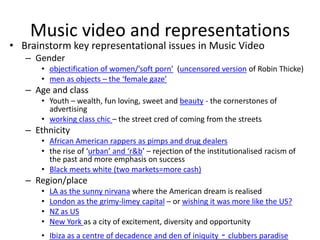 Music videos and Representation | PPTX