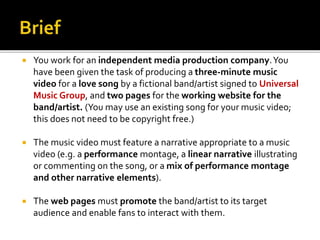 Music videos brief | PPTX