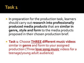 Music videos brief | PPTX