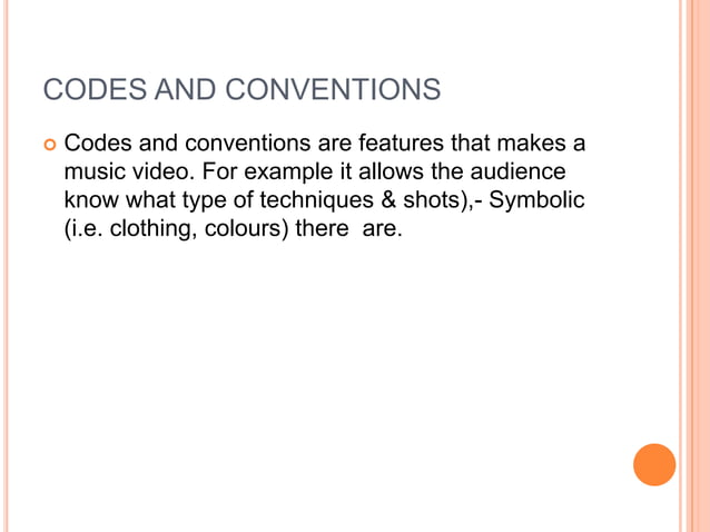 Music videos codes and conventions | PPT